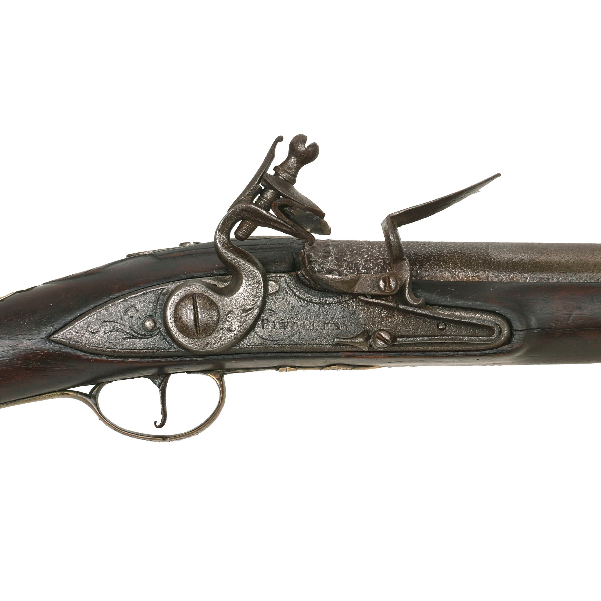 Original Massive British 18th Century Brown Bess Style 12 Bore Flintlo ...