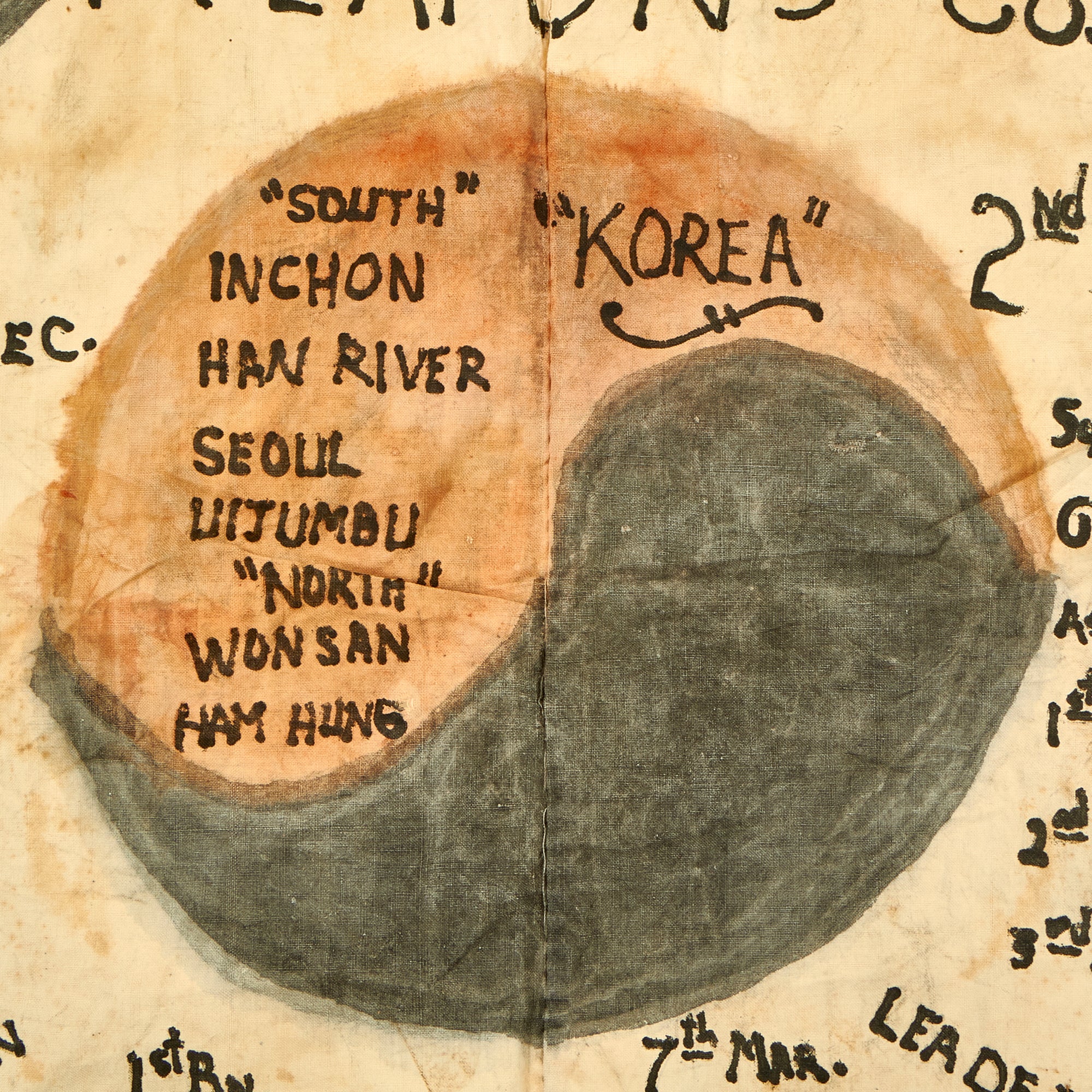 Original U.S. Korean War South Korea Taegukgi Flag Signed by MG Platoo ...