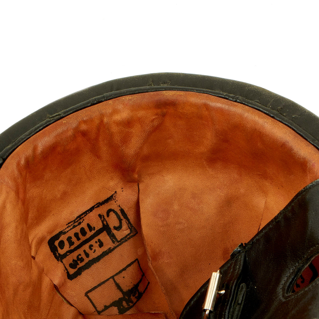 Original Italian WWII RSI 1943 Dated M35 Tanker Helmet with GNR Armore ...