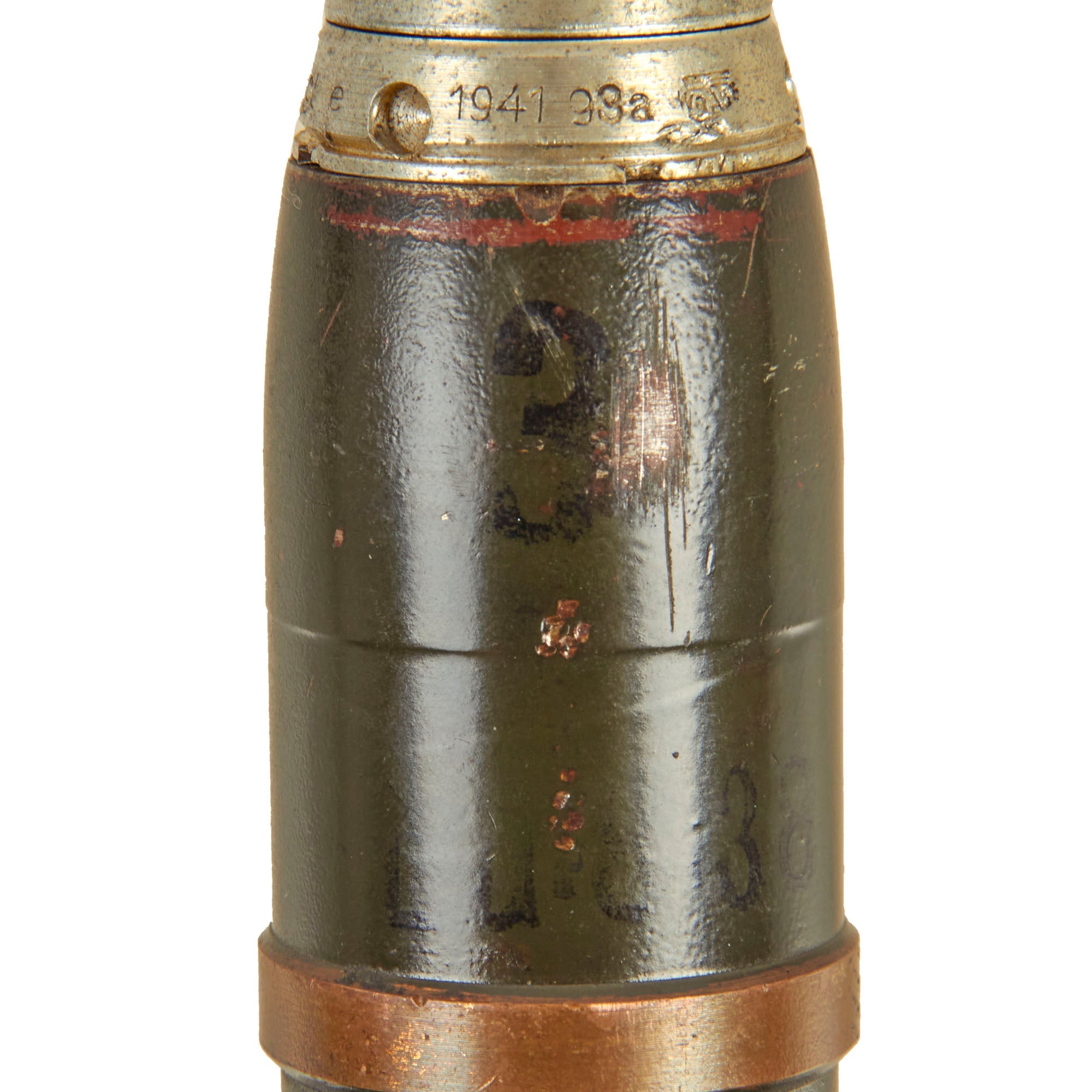 Original German WWII Inert 3.7cm Flak 18 Anti-Aircraft Round - Dated 1 ...