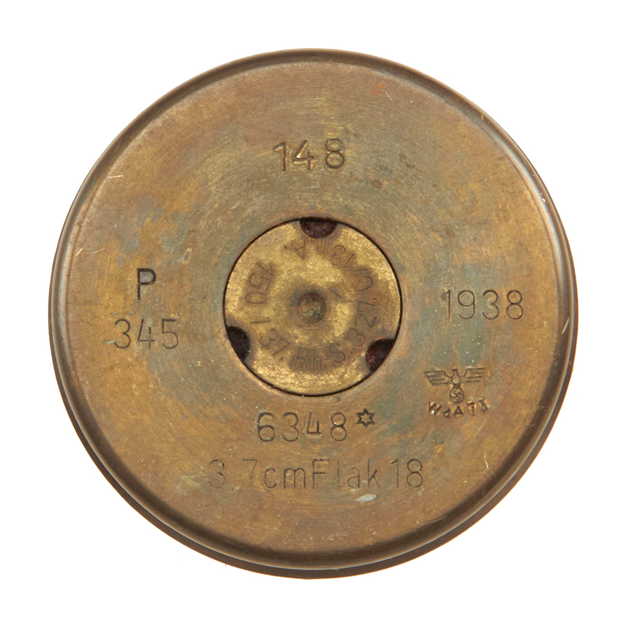 Original German WWII Inert 3.7cm Flak 18 Anti-Aircraft Round - Dated 1 ...
