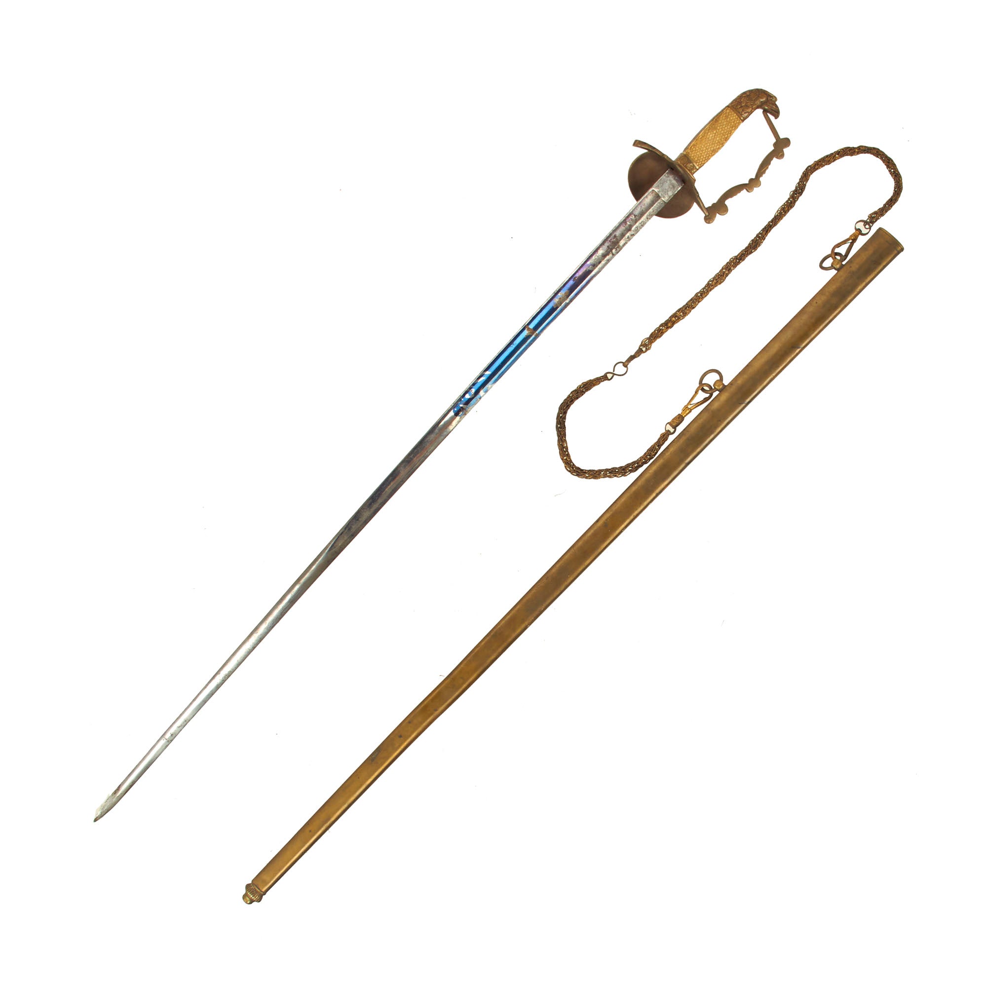 Original U.S. M1830 Officer's Fire Blued / Etched Eagle Head Pommel Sw ...