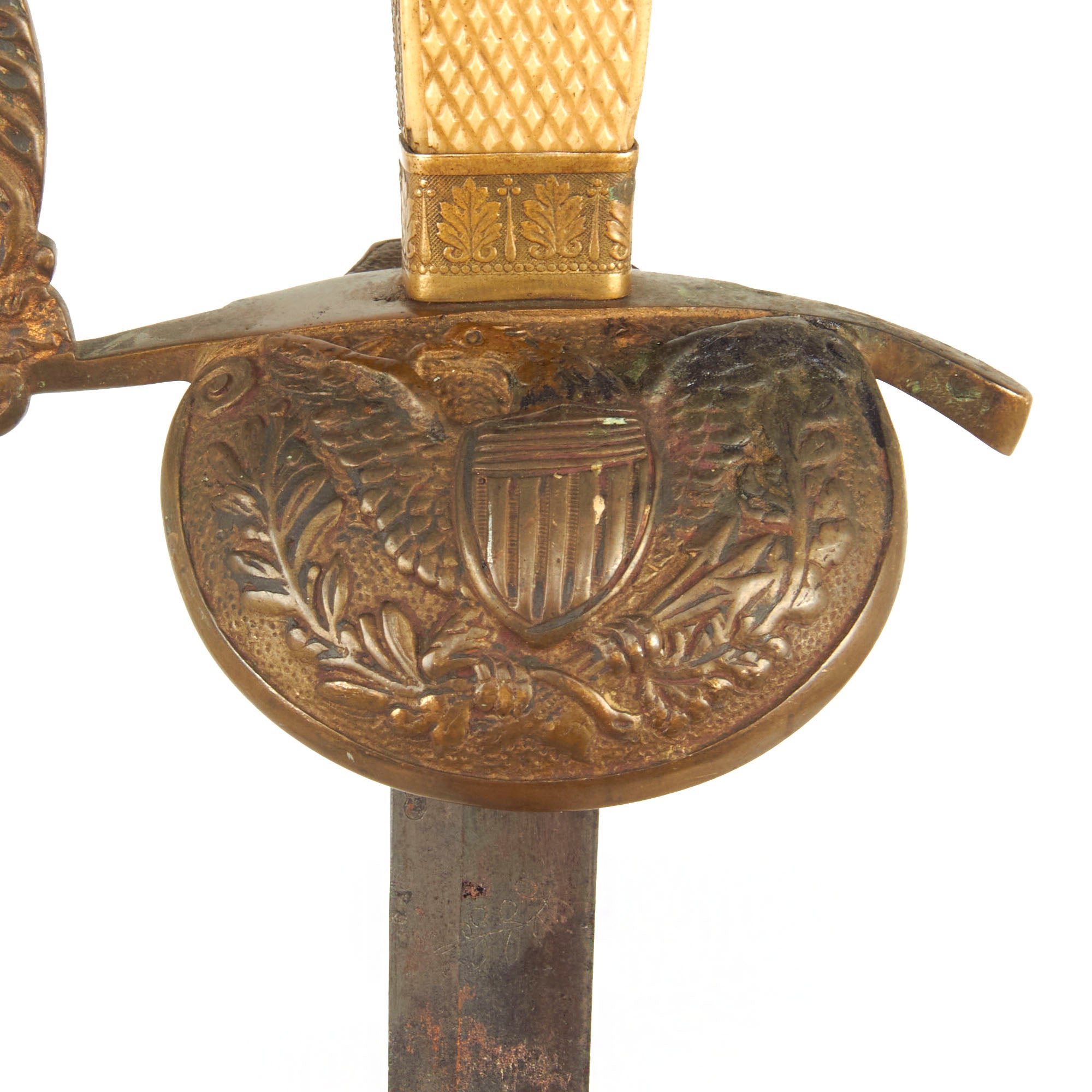 Original U.S. M1830 Officer's Fire Blued / Etched Eagle Head Pommel Sw ...