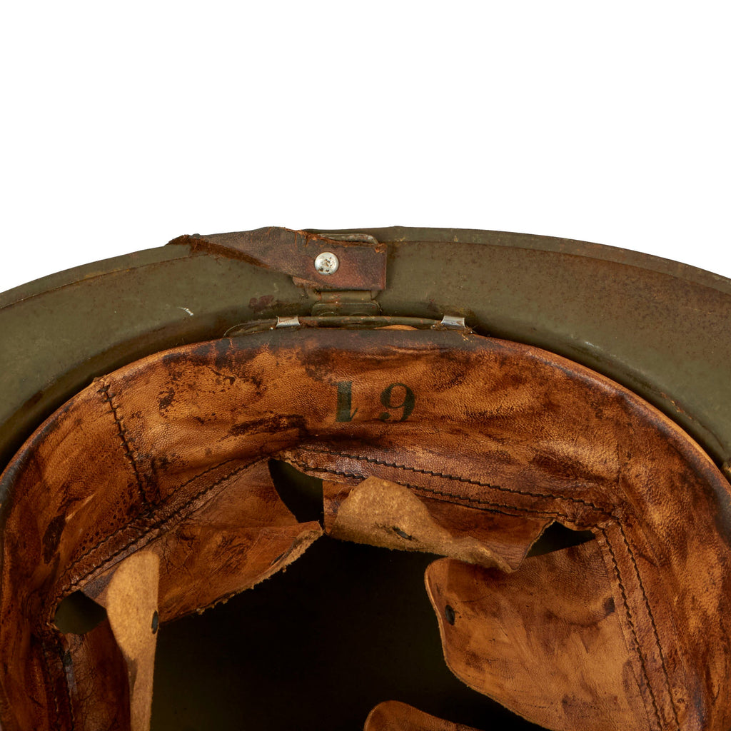 Original French WWII M1926 Adrian Helmet with Chinstrap - Olive Green ...