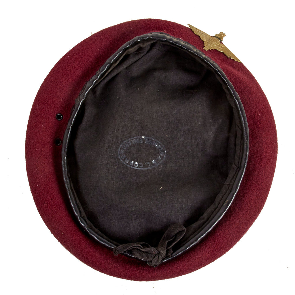 Original British WWII Parachute Regiment Maroon Beret by Corne With Ba ...