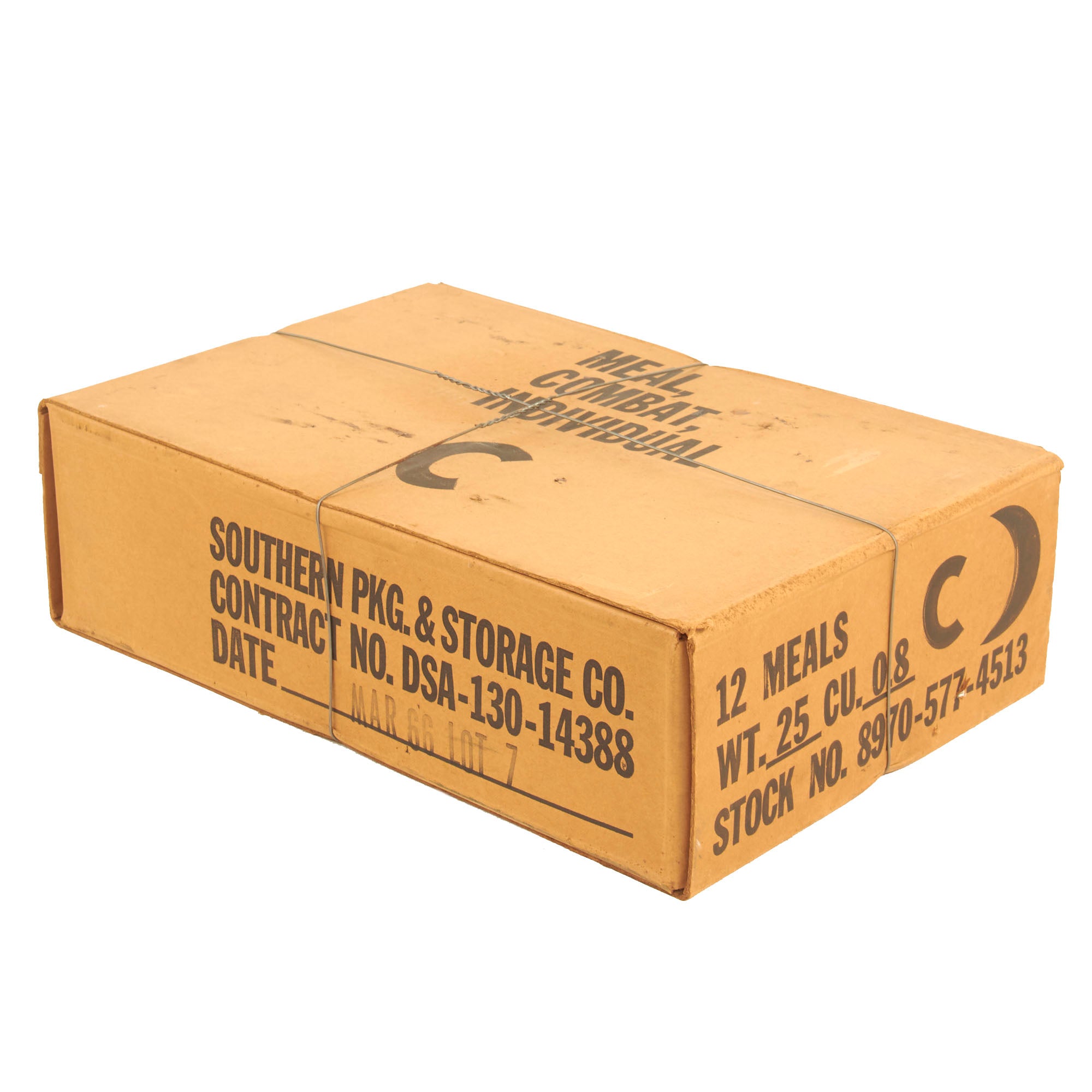 Original U.S. Vietnam War Sealed and Unopened Type C Field Ration “C-R ...