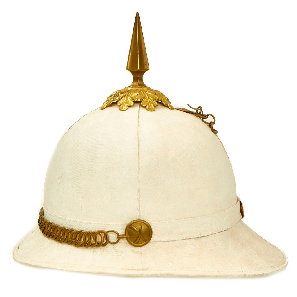 Original U.S. Model 1881 “Summer White” Dress Spiked Pith Helmet Attri ...