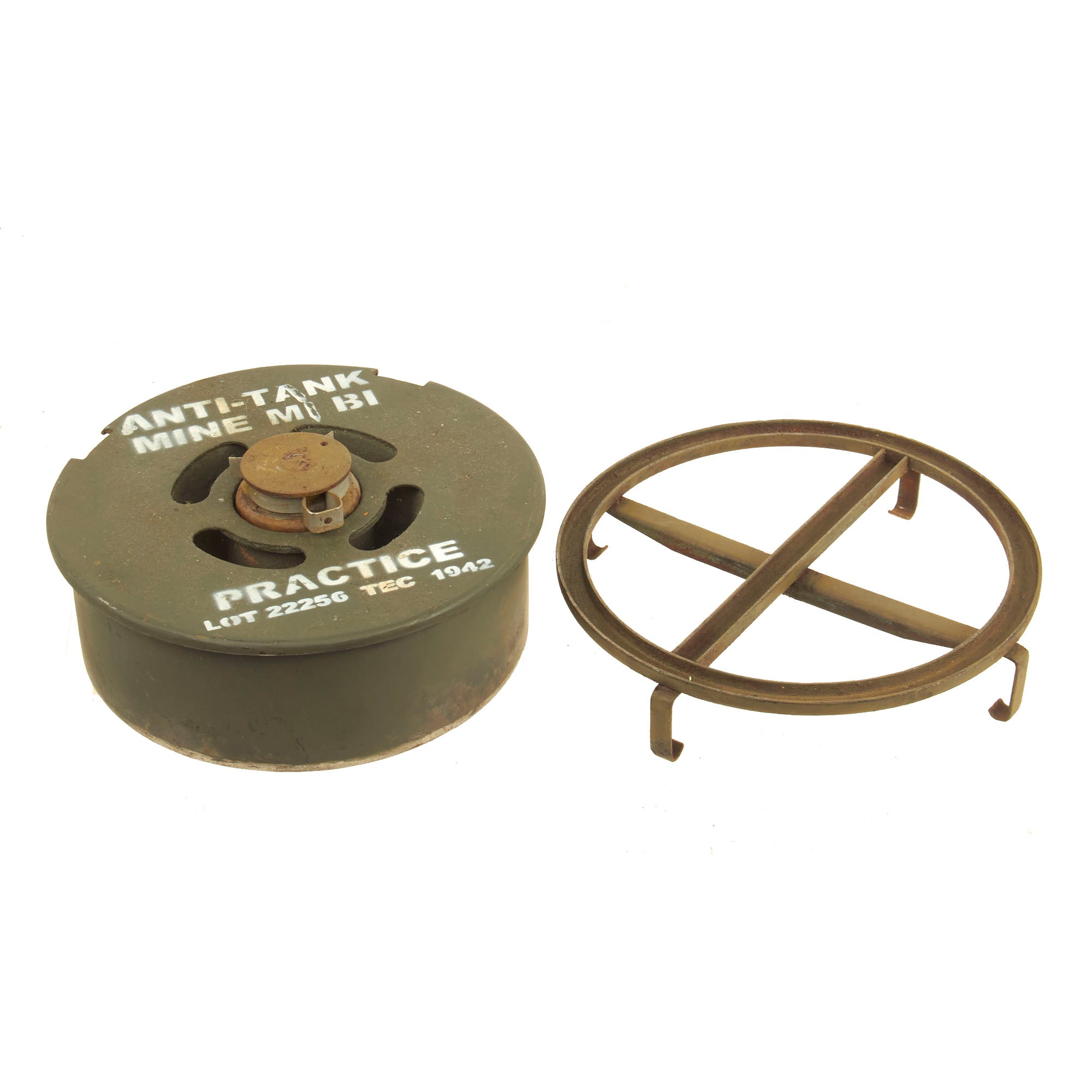 Original U.S. WWII M1B1 Anti-Tank Inert Training Mine - Dated 1942 – International Military Antiques