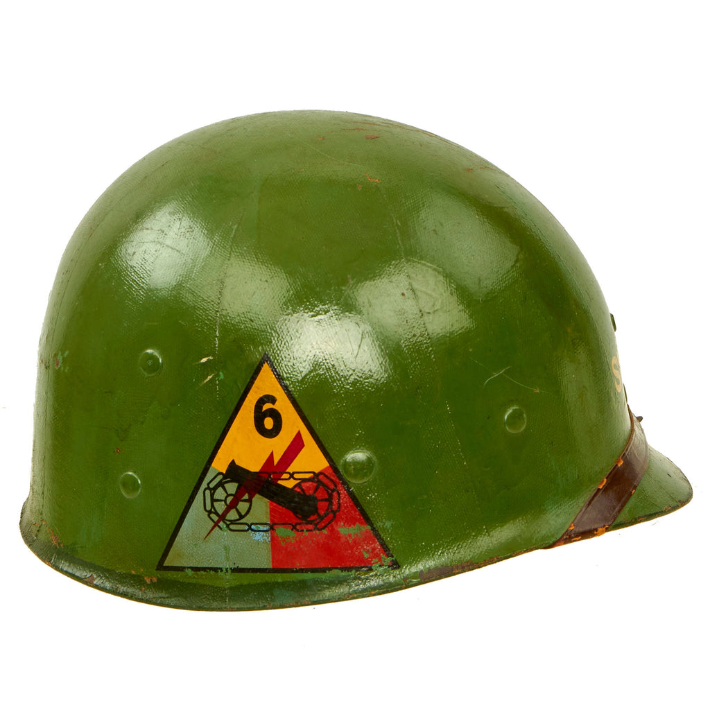 Original Occupation Period Named M1 Helmet Liner Marked 52nd Armored E ...