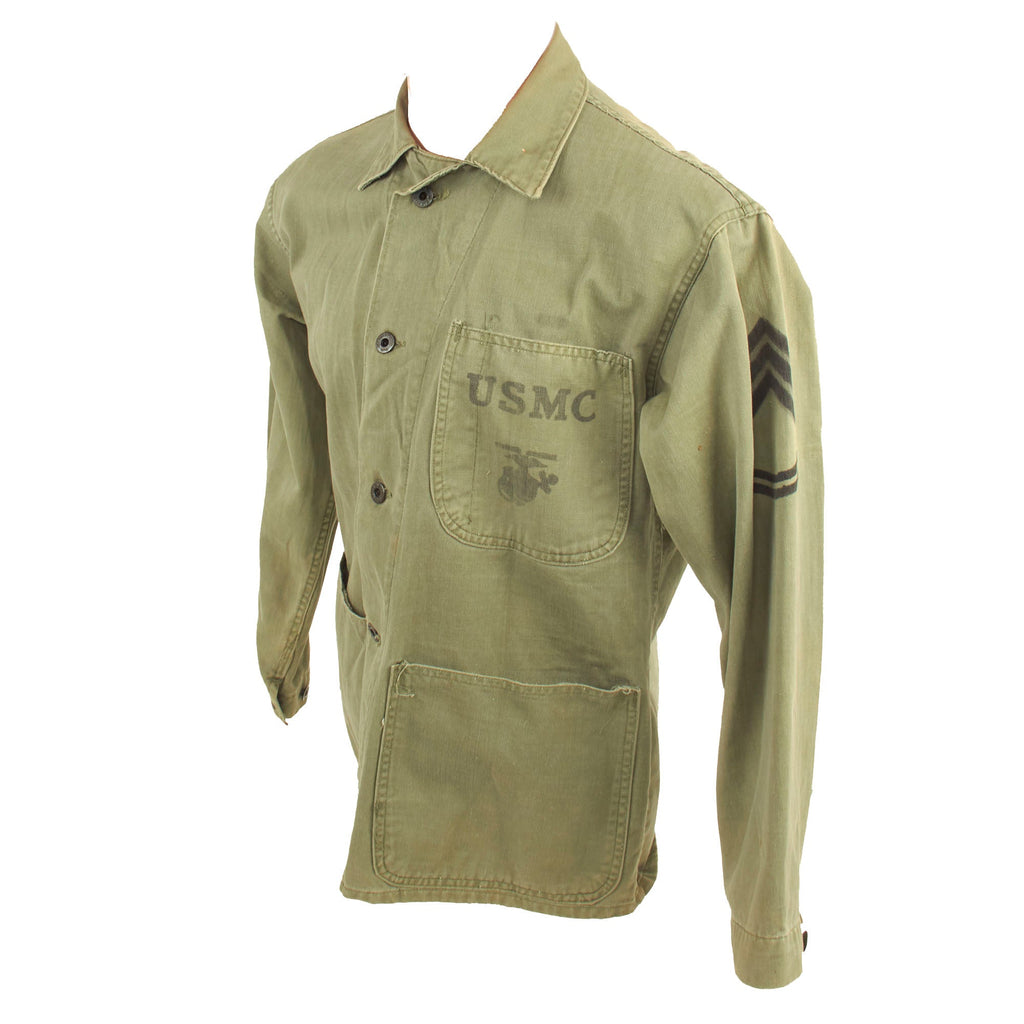 Original U.S. WWII Named USMC HBT Herringbone Twill P41 Combat Jacket ...