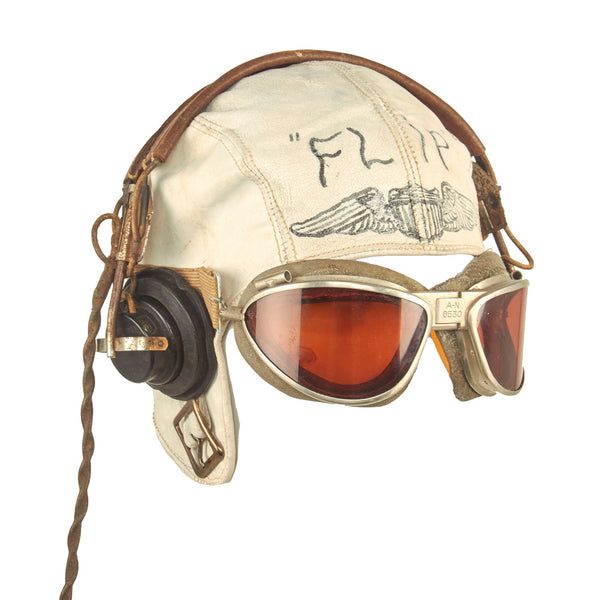 Original U.S. WWII USAAF Aviator Flight Helmet Set - AN6530 Goggles, C ...