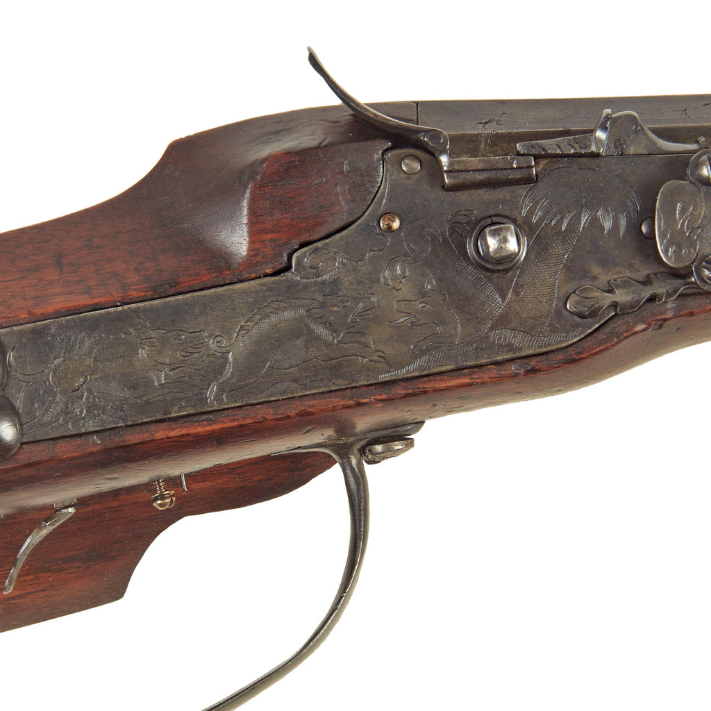 Original Magnificent German Engraved Wheellock Rifle with Internal Whe ...