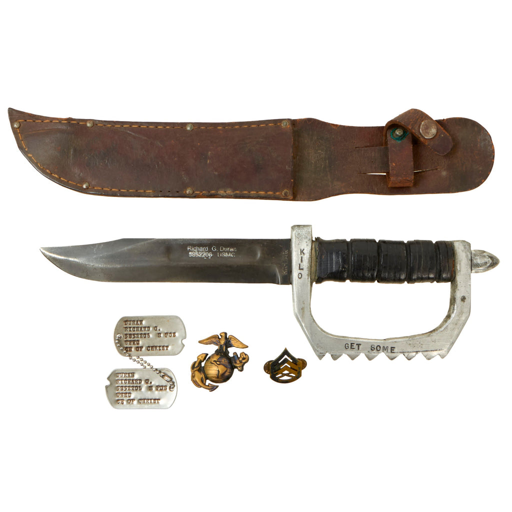 Original U.S. Vietnam War USMC Fighting Knuckle Knife & Binder Groupin ...