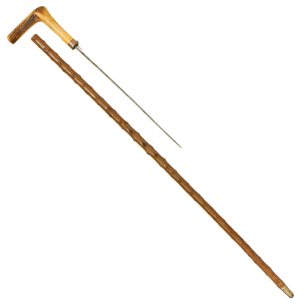Original British Victorian Era Sword Cane with Stag Handle and Release ...