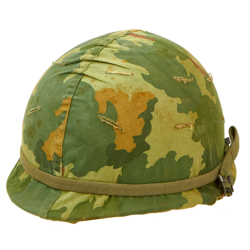 Original U.S. Vietnam M1 Helmet with USMC Camouflage Cover and Liner ...