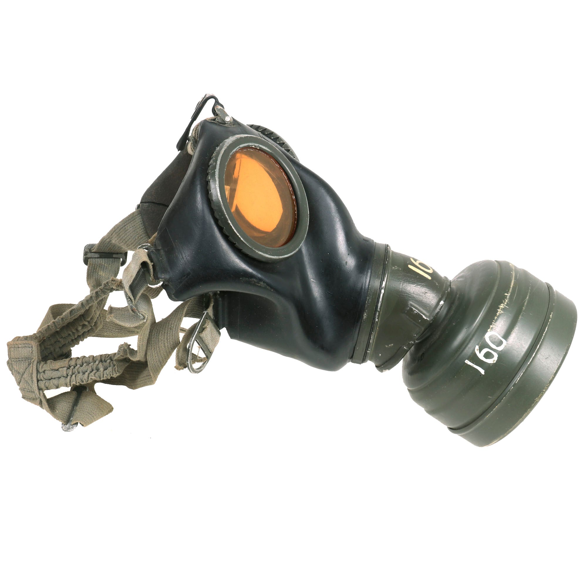 Original German WWII M38 Gas Mask in Size 1 with Filter, Canister, & A ...