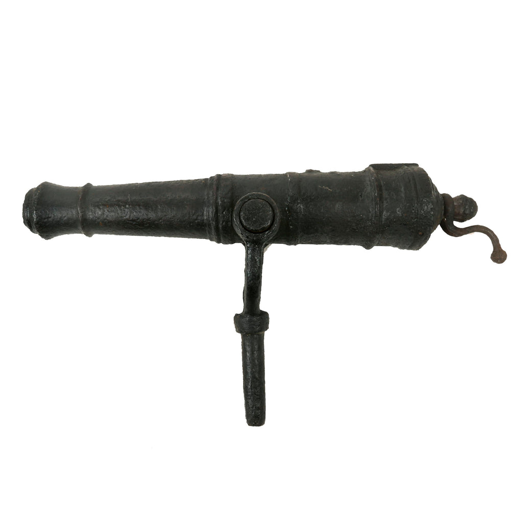 Original British 18th Century Iron Swivel Gun Cannon with Yoke and Til ...