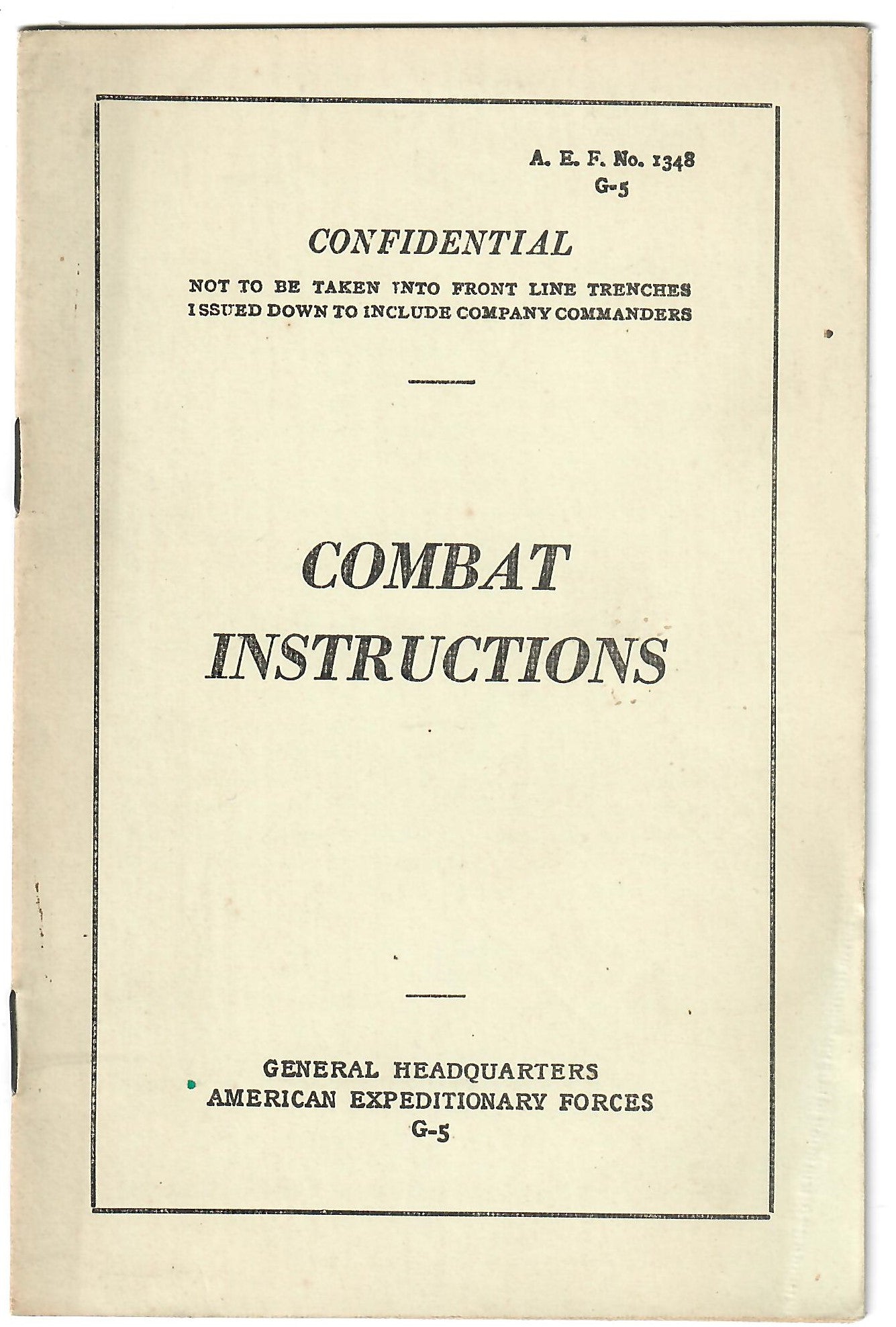 Original U.S. WWI AEF War Department US Army Manuals For The 3” Stokes ...