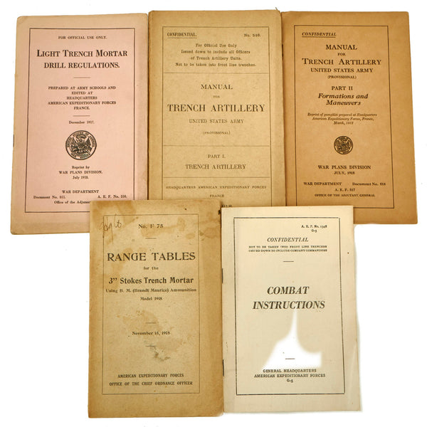 Original U.S. WWI AEF War Department US Army Manuals For The 3” Stokes ...