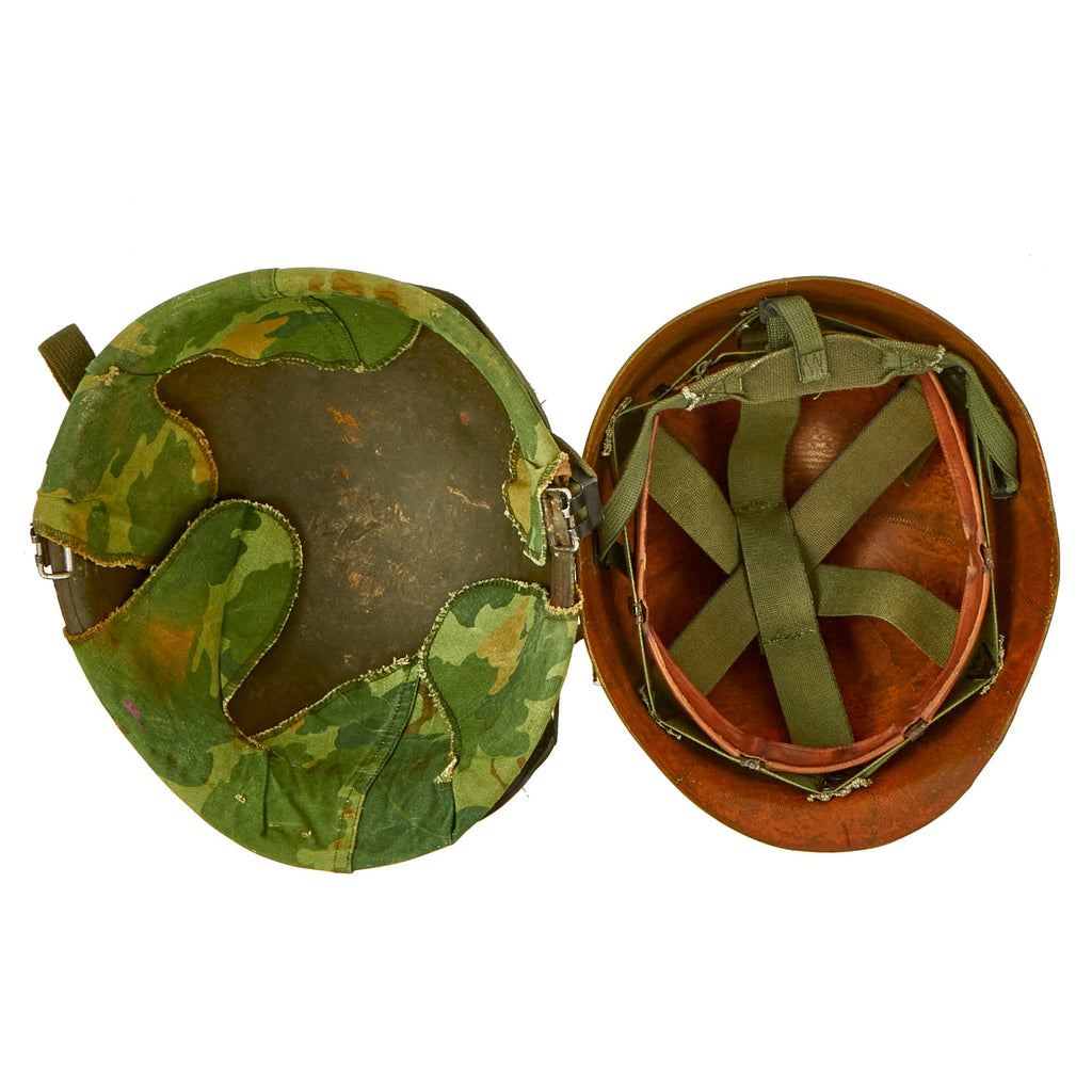 Original U.S. Vietnam M1 Helmet with Reversible Camouflage Cover and D ...