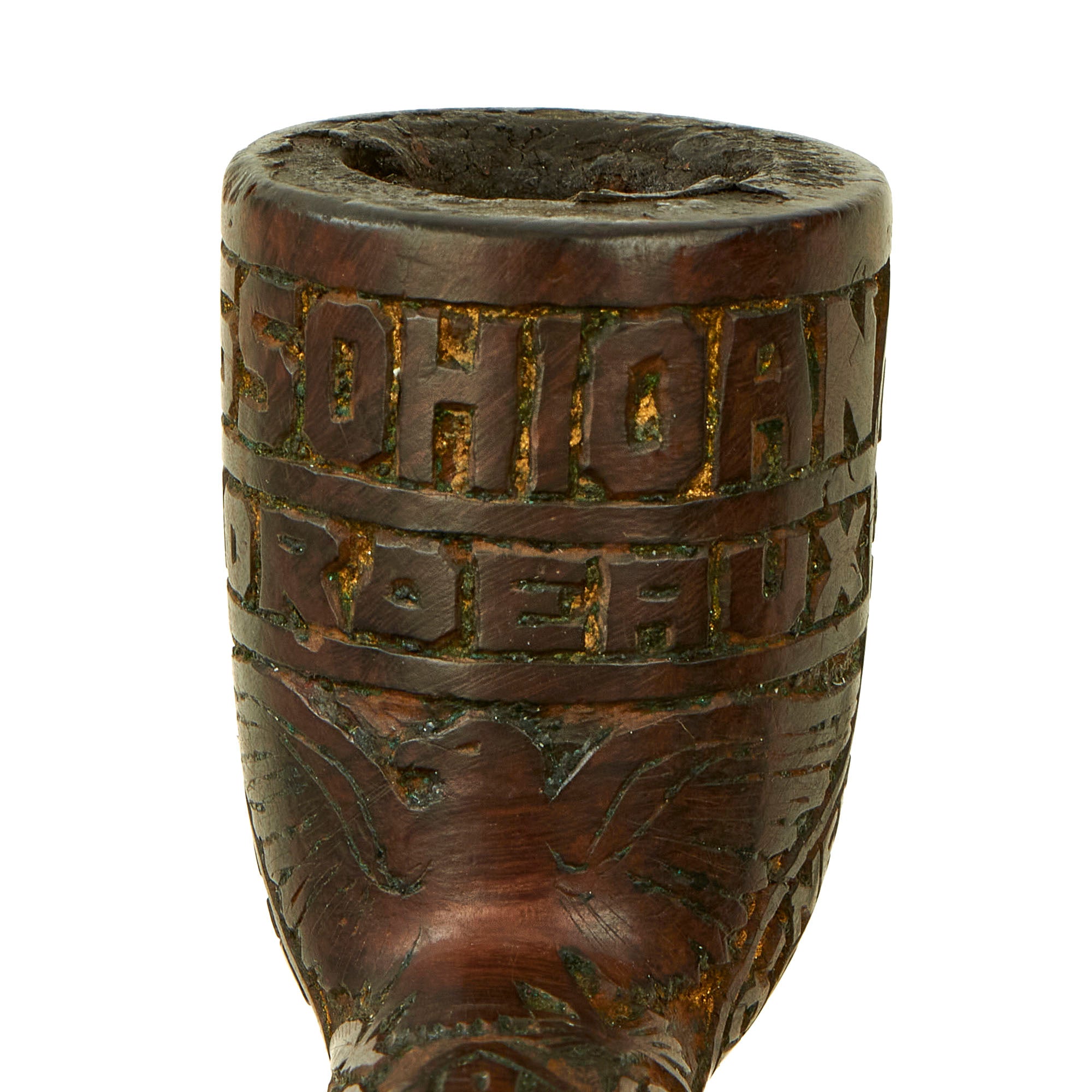 Original U.S. WWI U.S.S. Ohioan French Briar Carved Pipe by Colossus P ...