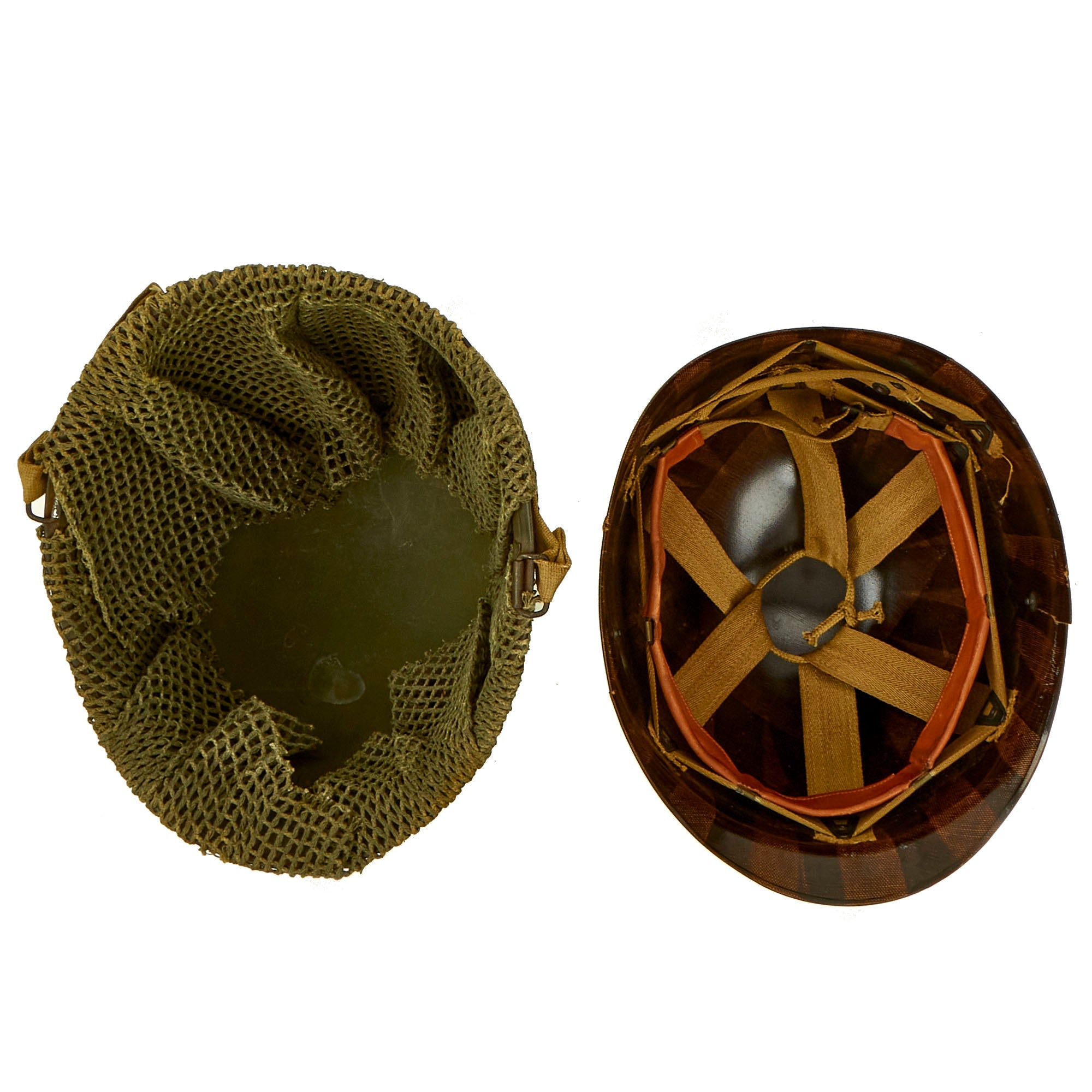 Original U.S. WWII 1945 M1 McCord Rear Seam Swivel Bale Helmet with M4 ...