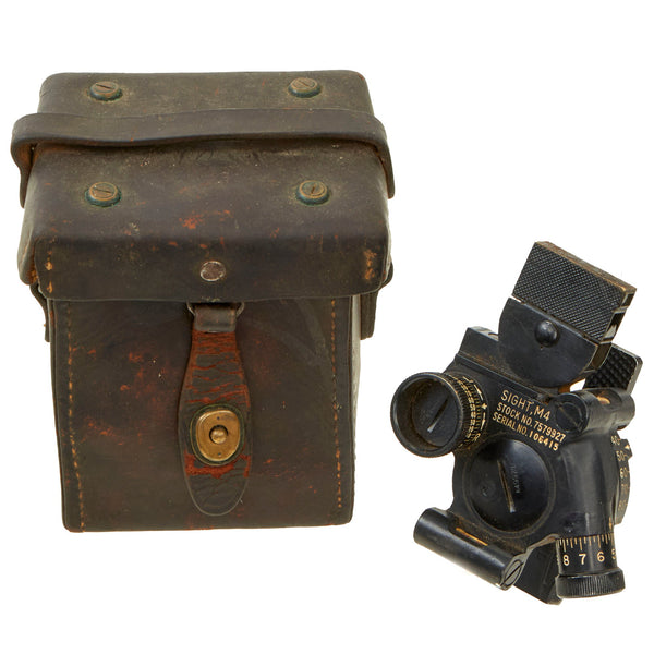 Original U.S. WWII Era M4 Collimator Sight With Leather Carry Case - A ...