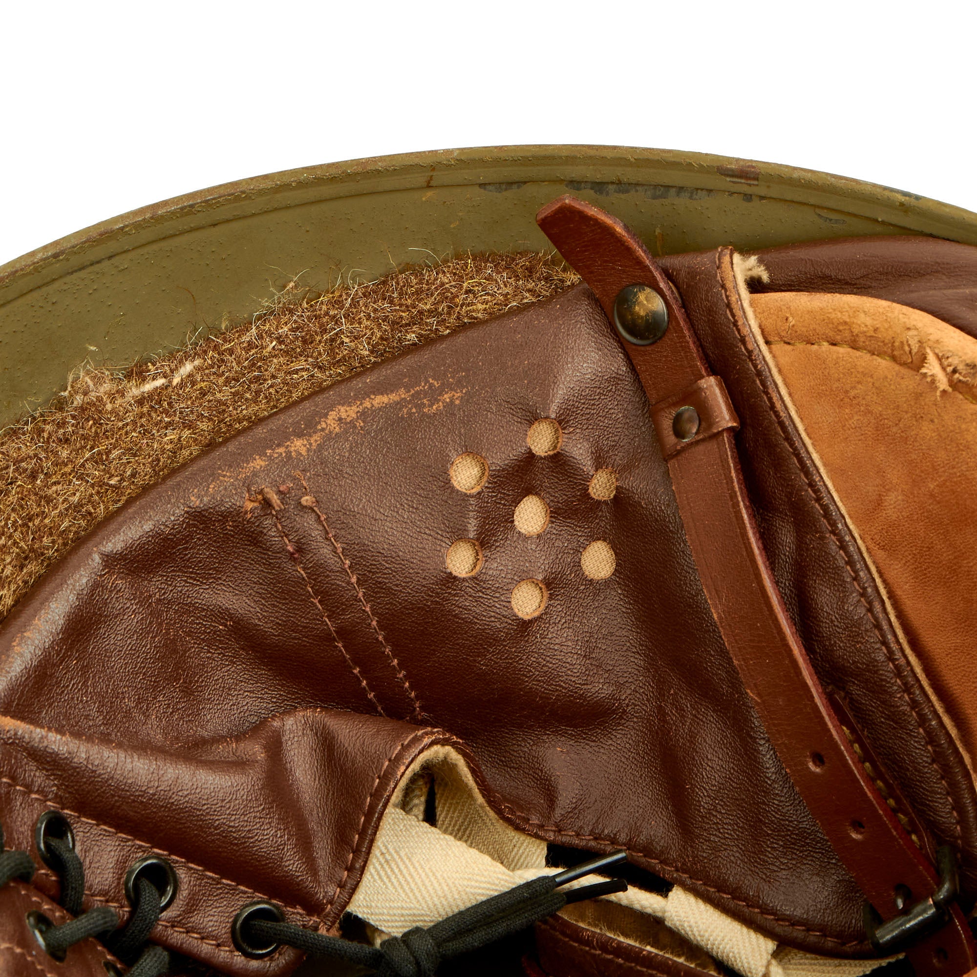 Original Excellent WWII British 1942 Dated MkI Dispatch Rider Helmet b ...