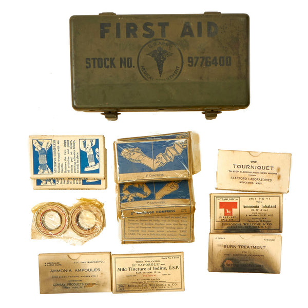 Original U.S WWII Jeep Emergency First Aid Kit 12 Unit - Complete ...