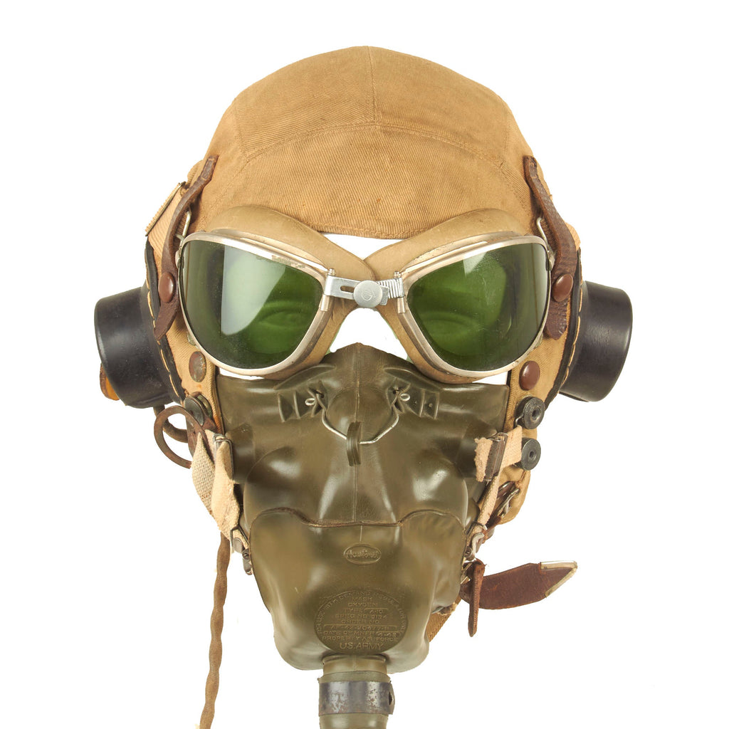 Original U.S. WWII British RAF Type D Flying Helmet With Goggles and P ...