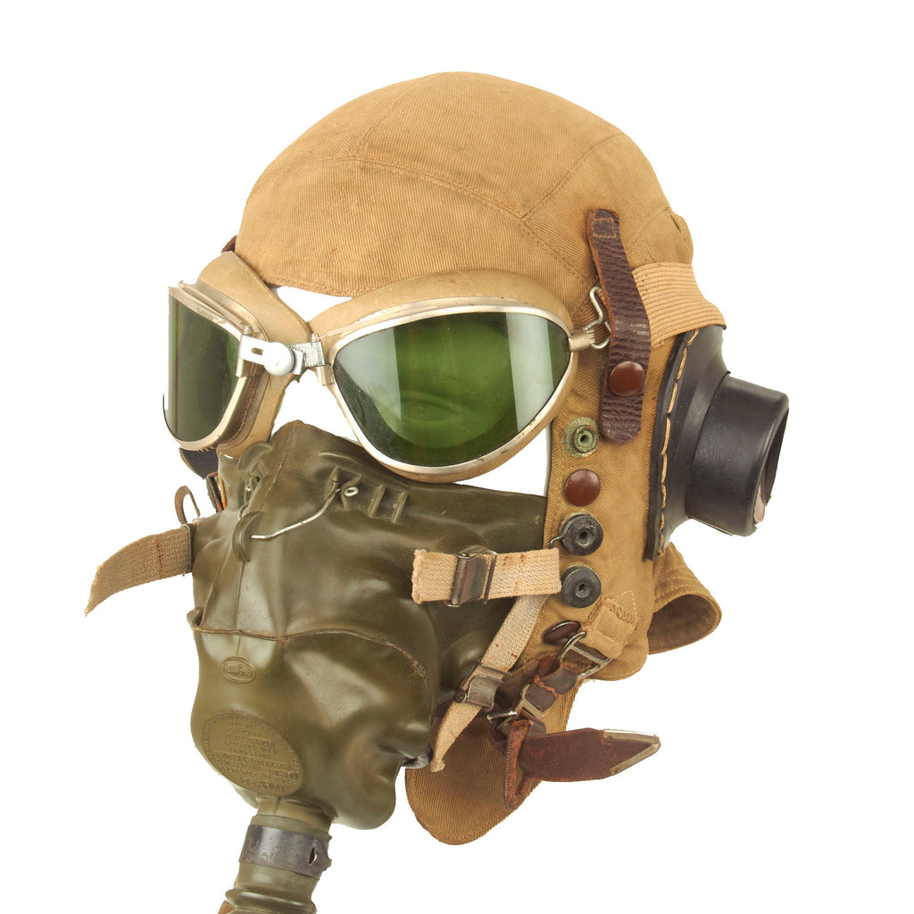 Original U.S. WWII British RAF Type D Flying Helmet With Goggles and P ...
