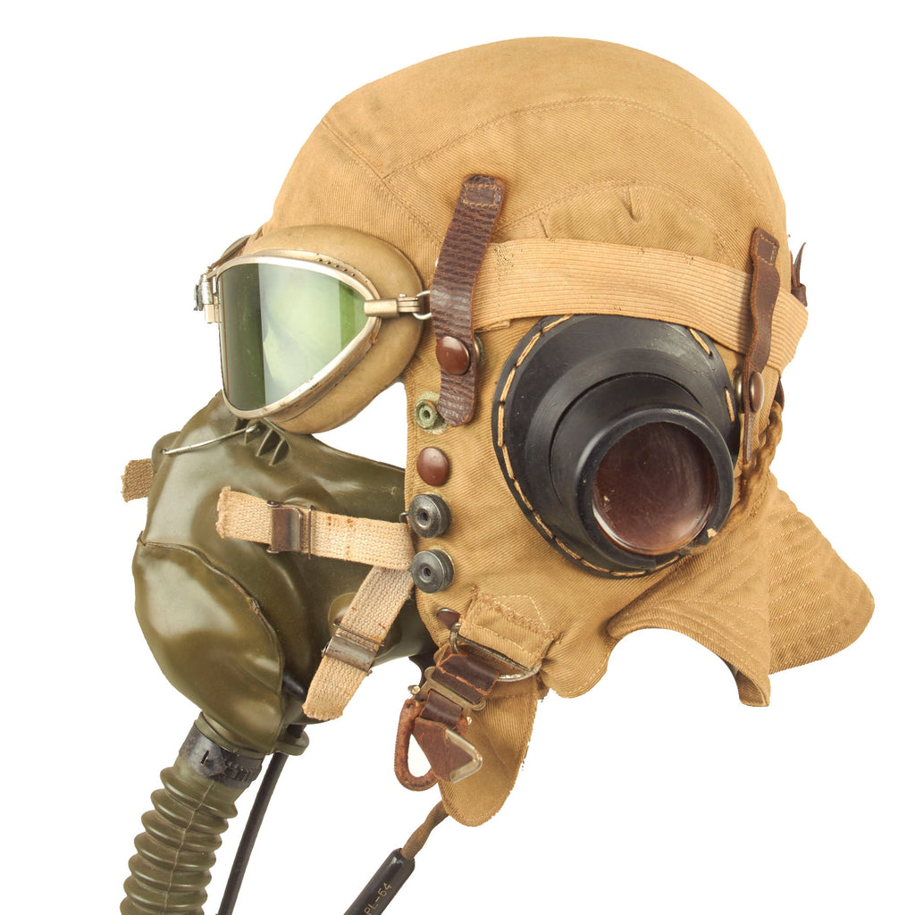 Original U.S. WWII British RAF Type D Flying Helmet With Goggles and P ...