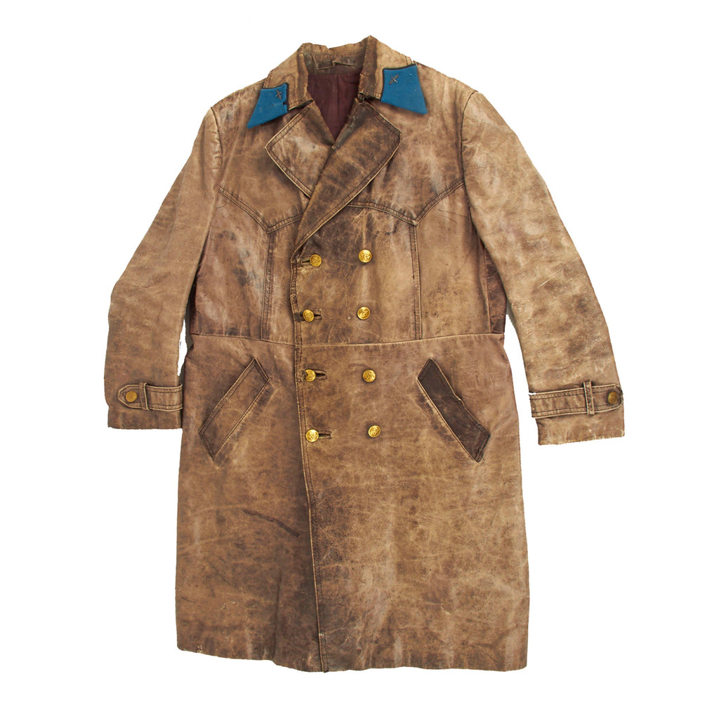 Original Soviet Union WWII Soviet Air Forces Pilot Leather Overcoat Fl ...