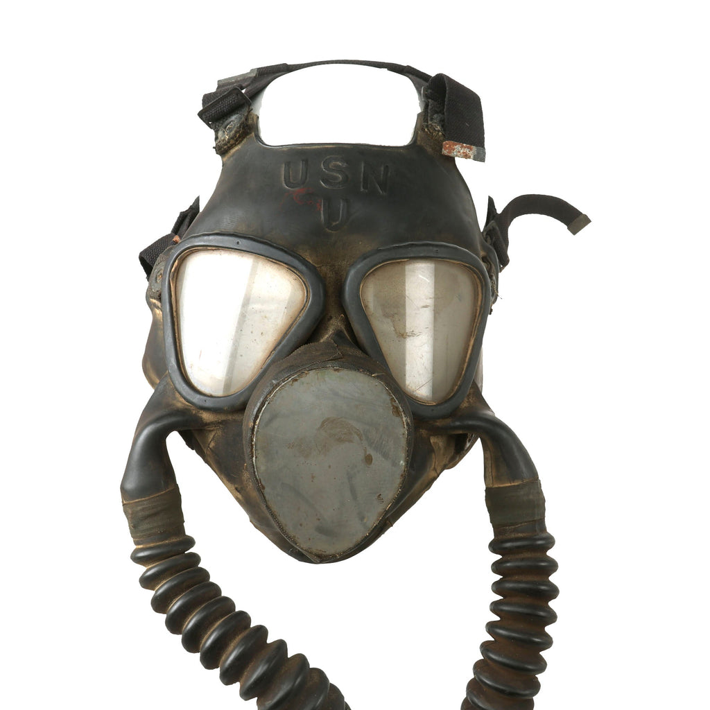 Original U.S. WWII USN ND Mark IV Diaphragm Gas Mask Converted to Shal ...