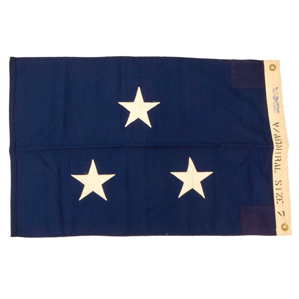 Original U.S. WWII Unissued US Navy Wool Three Star Vice Admiral Flag ...
