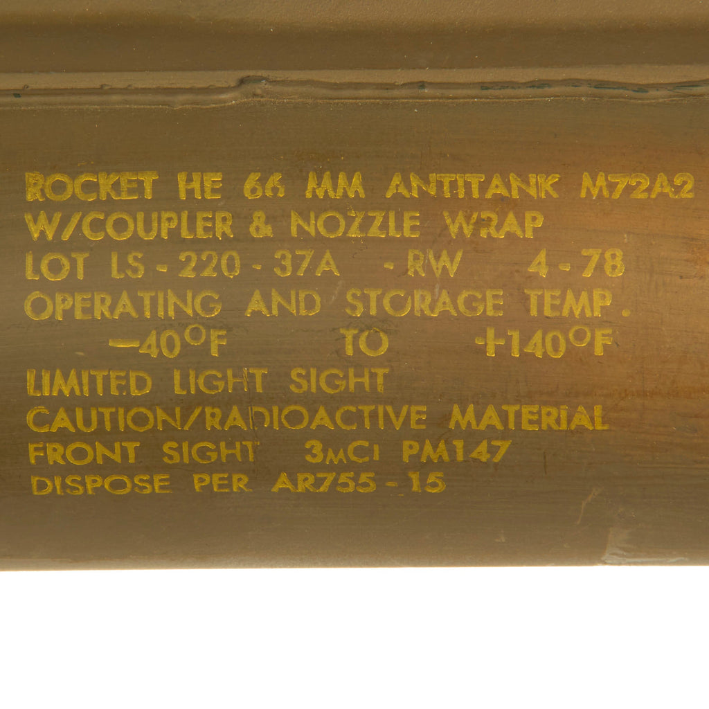 Original U.S. Cold War Complete M72A2 Light Anti-Armor Weapon “LAW” Tu ...