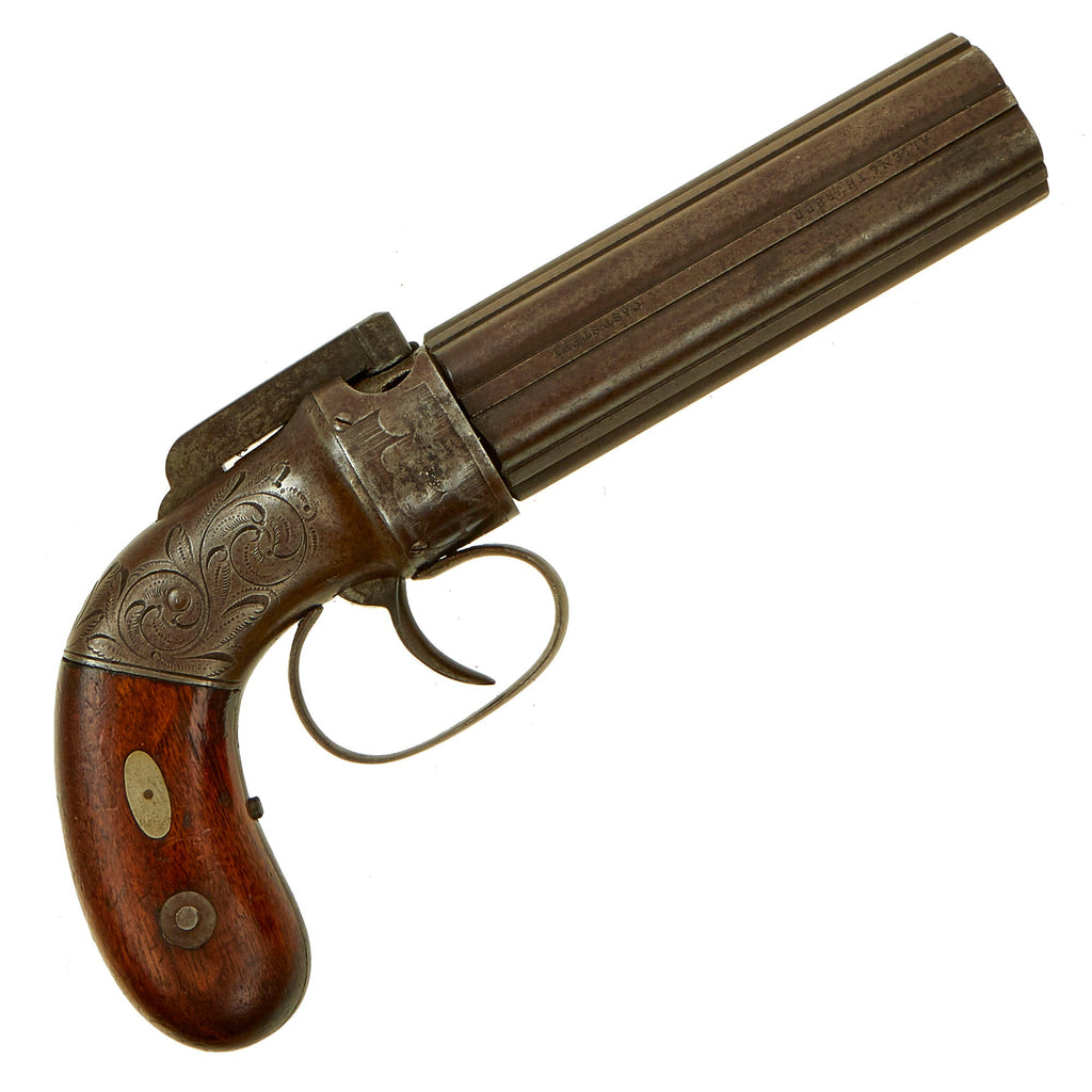 Original U.S. Allen & Thurber 1837 Patent .31cal Percussion Pepperbox ...
