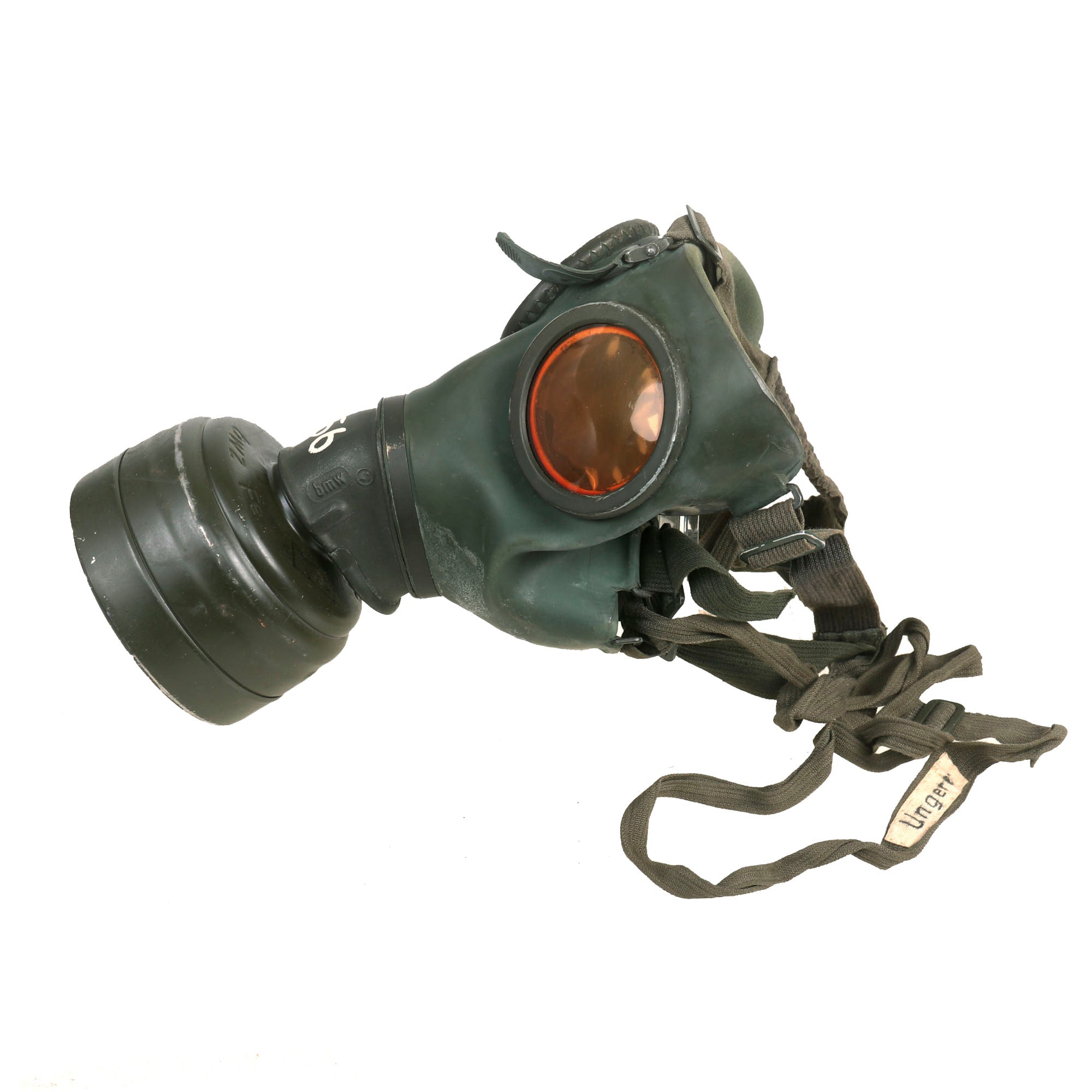 Original German WWII Named M38 Size 3 Gas Mask with Fe 37R Filter and ...