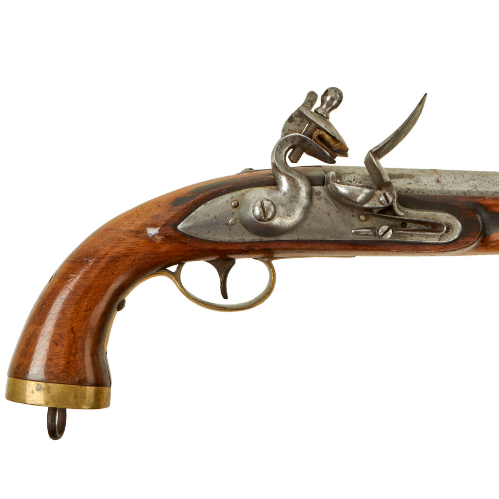 Original Napoleonic Belgian Made Flintlock Naval Pistol with German Pr ...