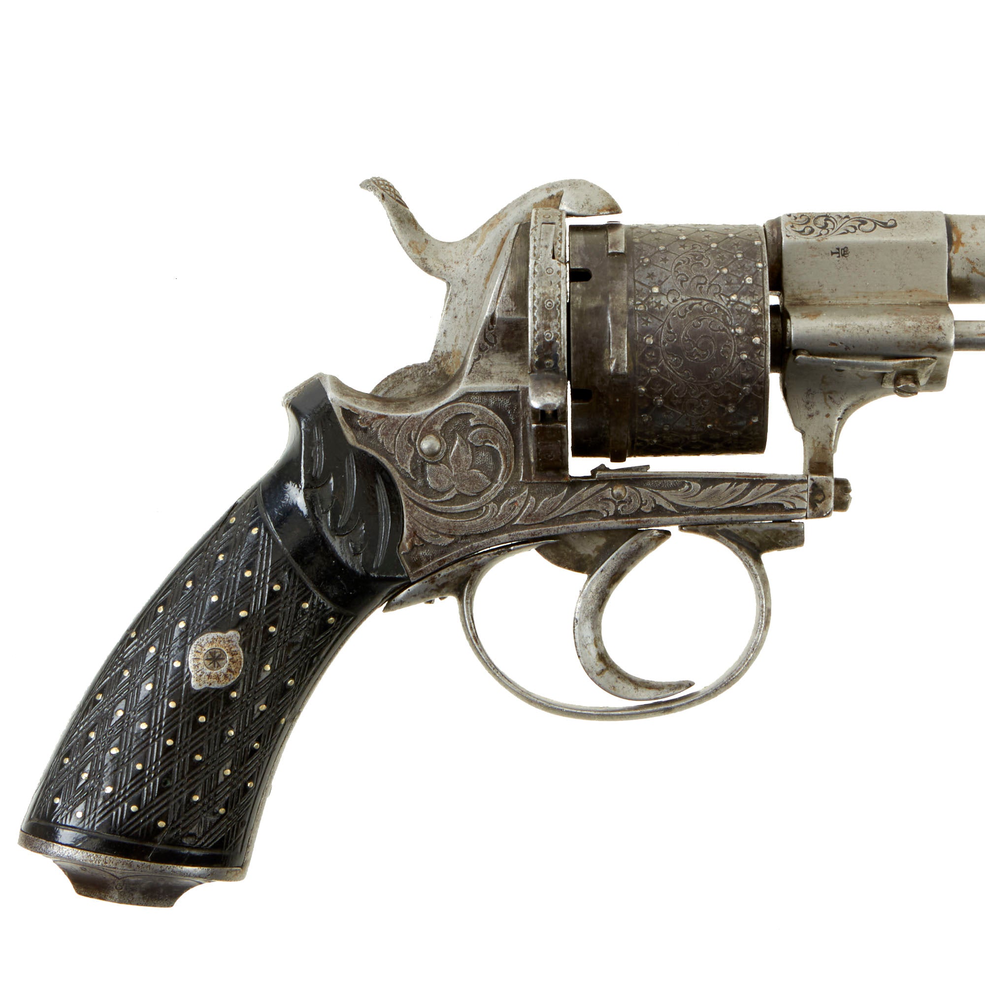 Original U.S. Civil War Era Belgian 9mm Pinfire Double Action Revolver ...