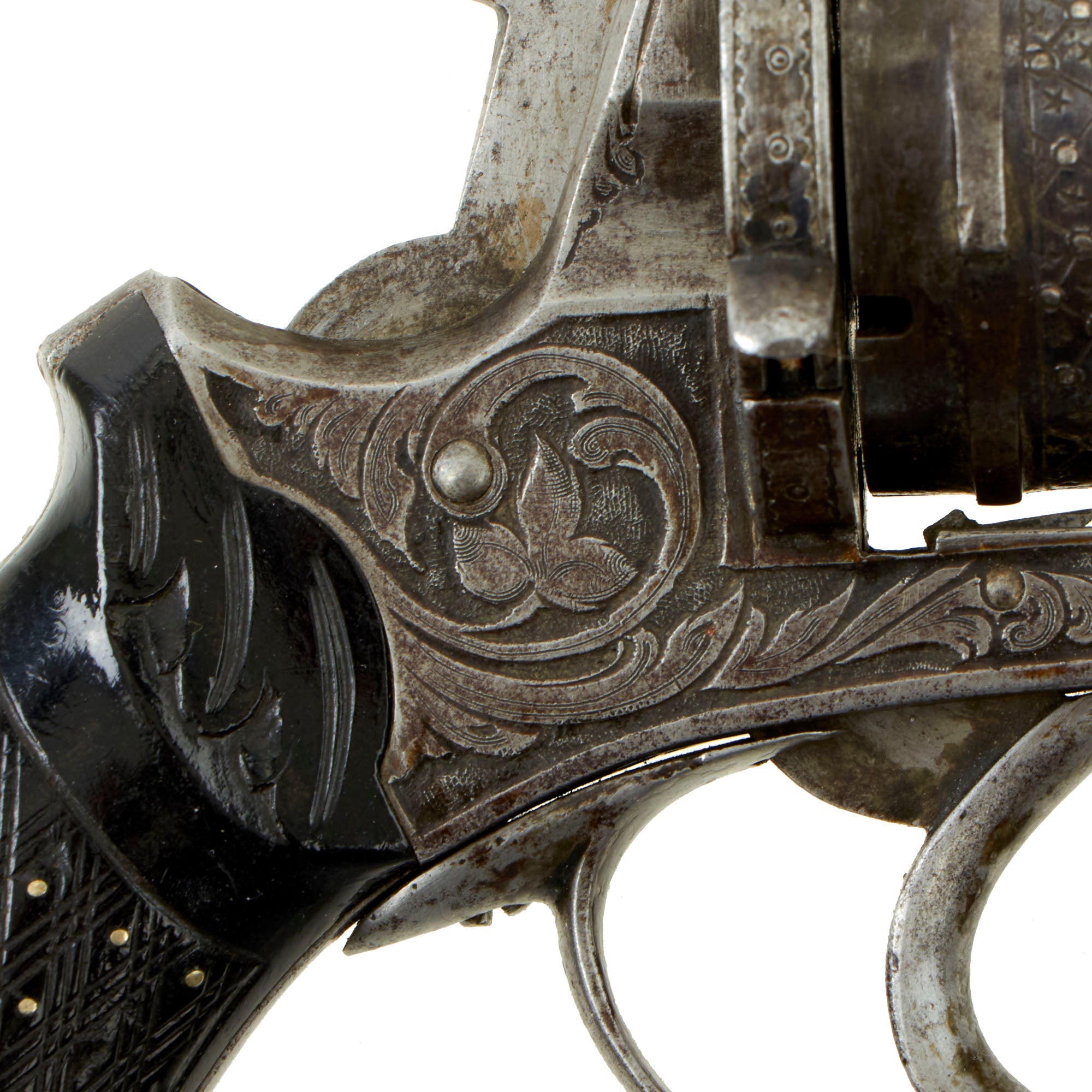 Original U.S. Civil War Era Belgian 9mm Pinfire Double Action Revolver ...