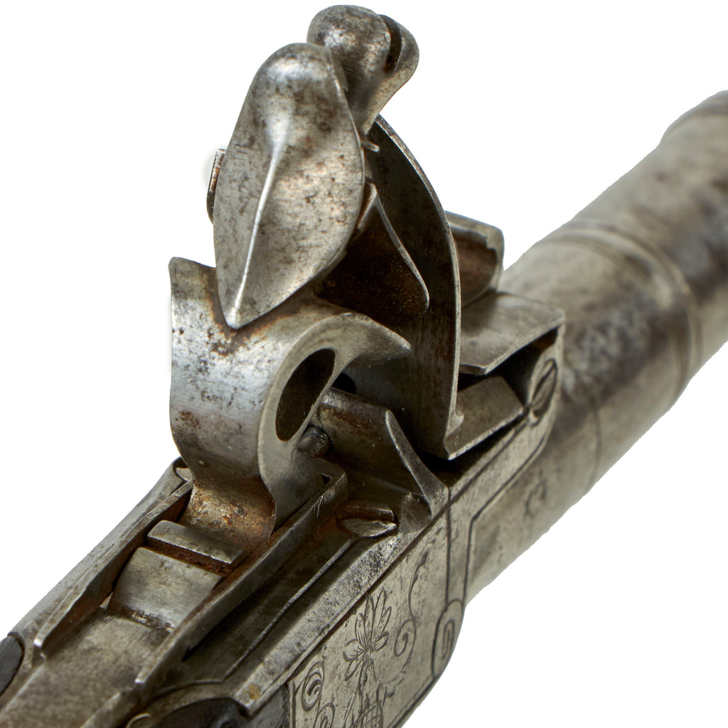 Original British Box-lock Pocket Flintlock Pistol with Fold-out Trigge ...