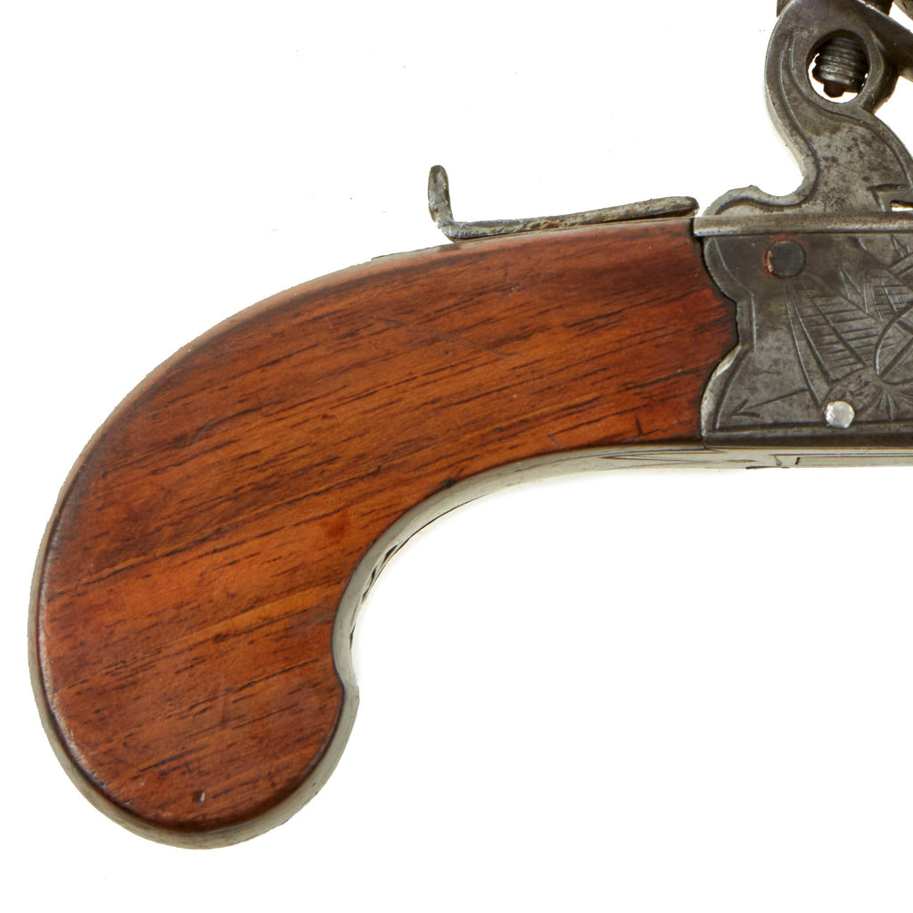 Original British Flintlock Pocket Pistol with Turn-Off Barrel & Fold-o ...