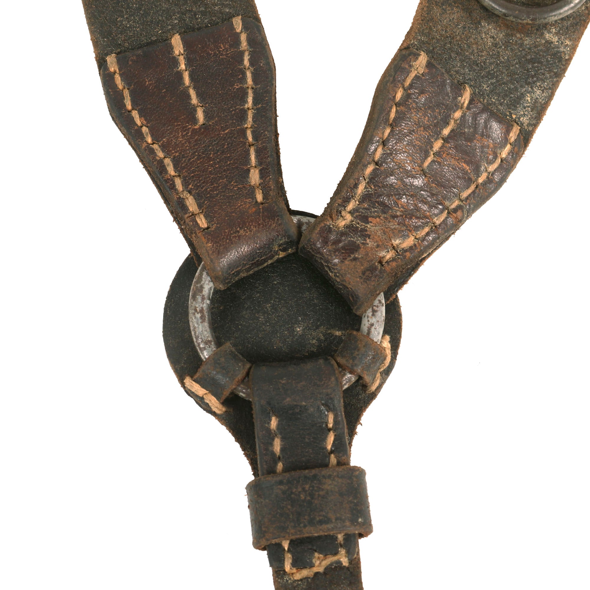 Original German WWII Kriegsmarine Coastal Artillery Leather Combat Sus ...