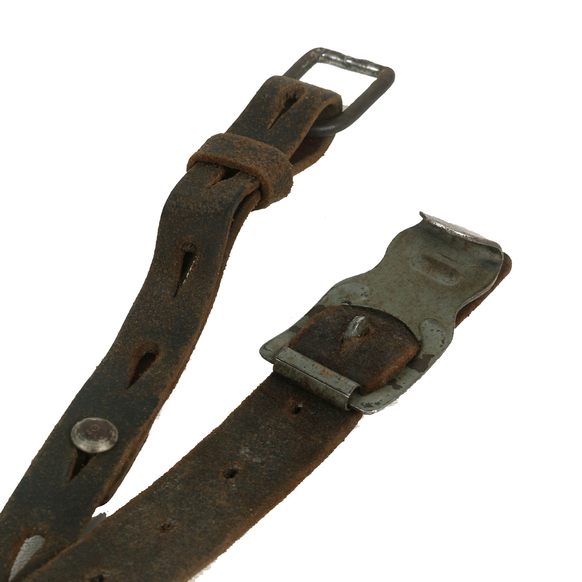 Original German WWII Kriegsmarine Coastal Artillery Leather Combat Sus ...