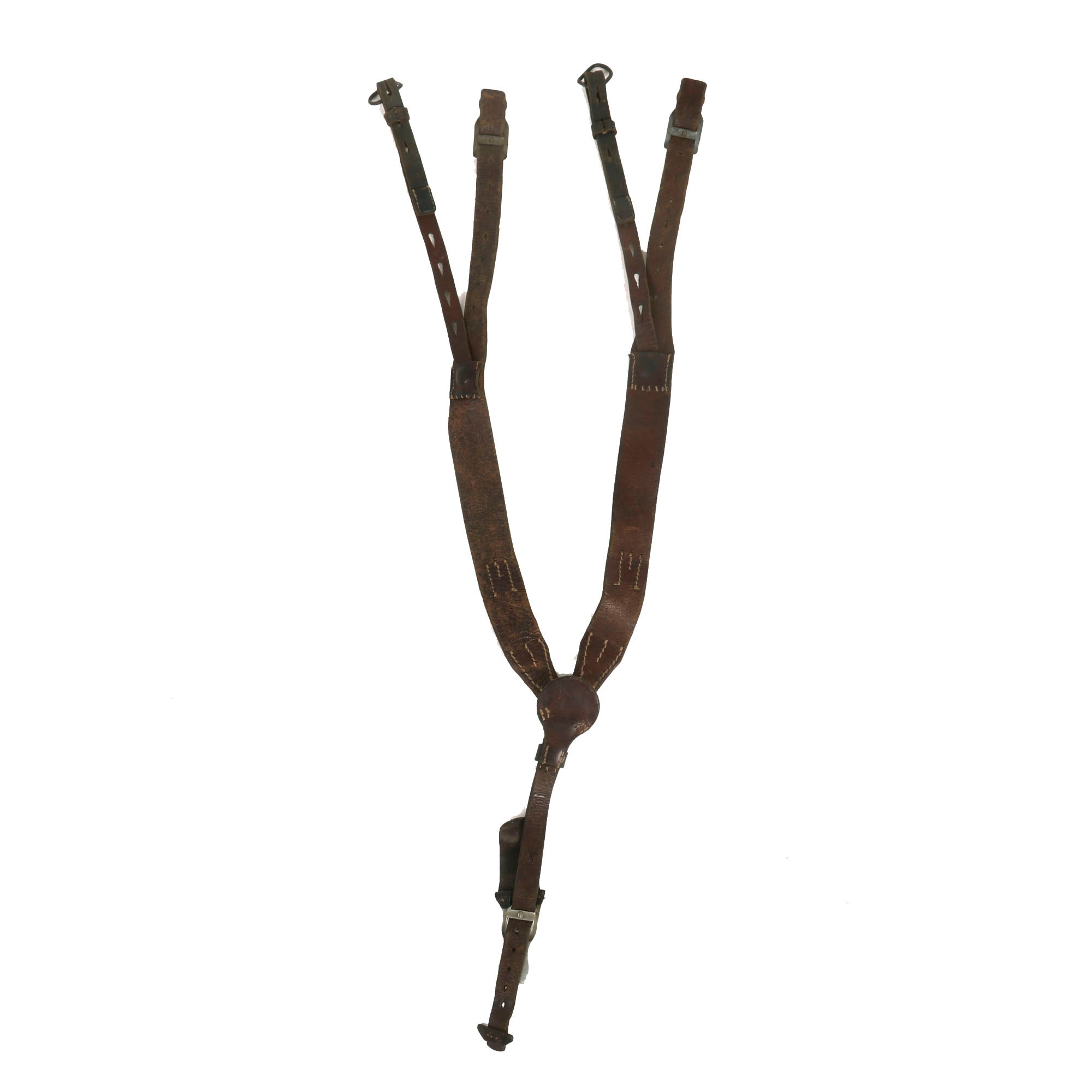 Original German WWII Kriegsmarine Coastal Artillery Leather Combat Sus ...