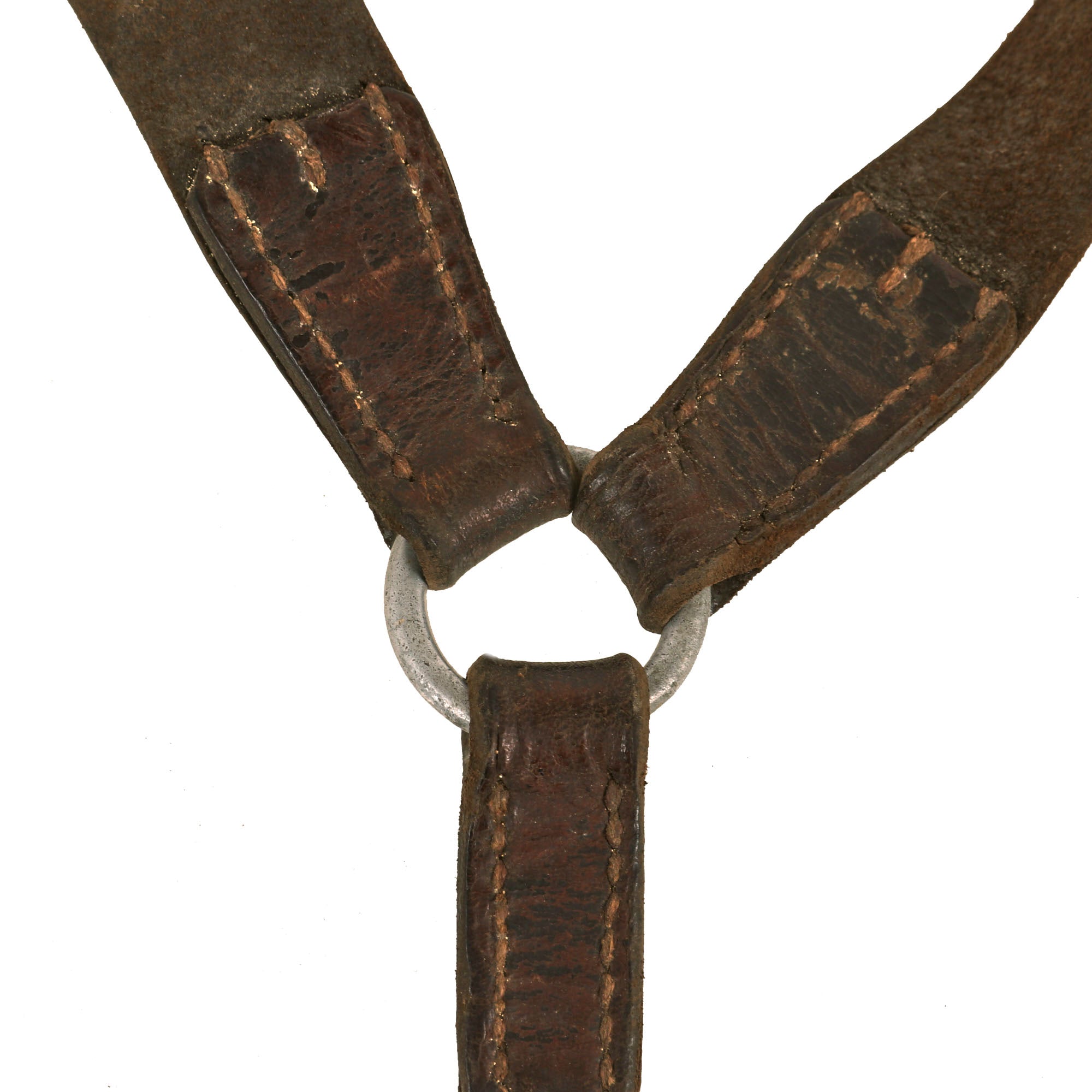 Original German WWII Lightweight Mounted Leather Combat Suspender Y St ...