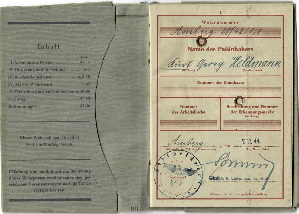 Original German WWII Wehrpaß Military ID of RAD Labor Corps Arbeitsman ...