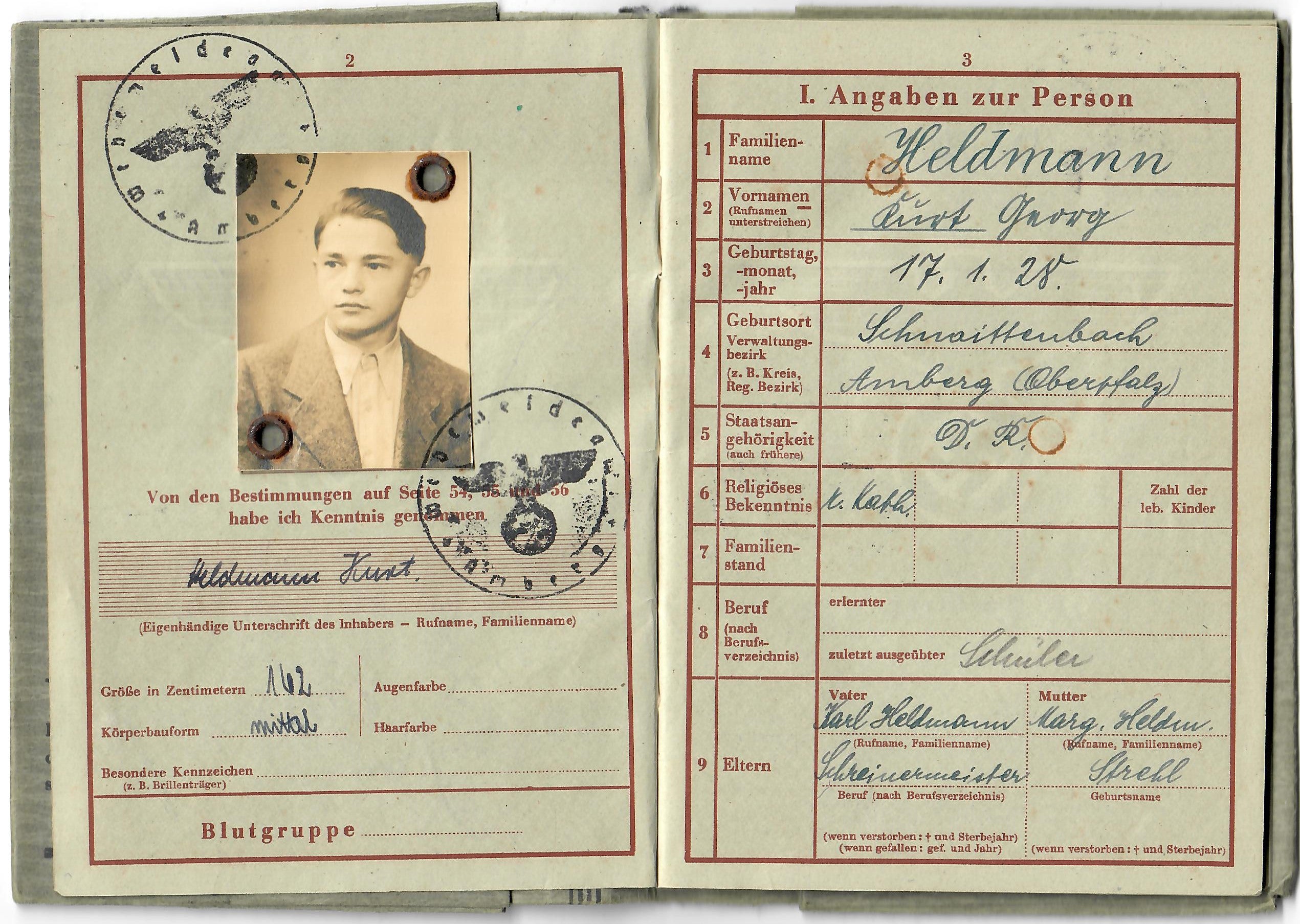 Original German WWII Wehrpaß Military ID of RAD Labor Corps Arbeitsman ...