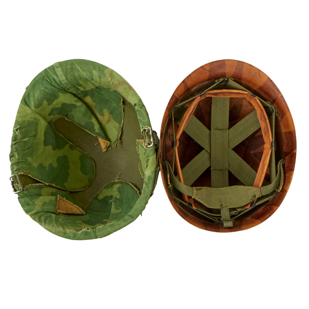 Original U.S. Vietnam War USMC M1 Helmet With Mitchell Pattern Camoufl ...